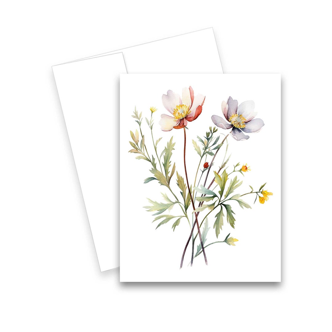 Blank Note Cards, Wildflower Note Cards, Blank Card, Wild Flower Cards ...