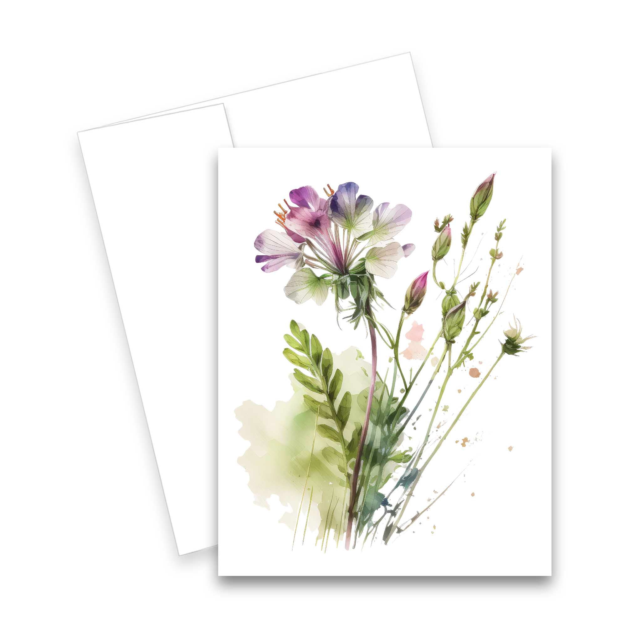 Note Card Set, Assorted Wild Flower Greeting Cards, Floral Stationery ...