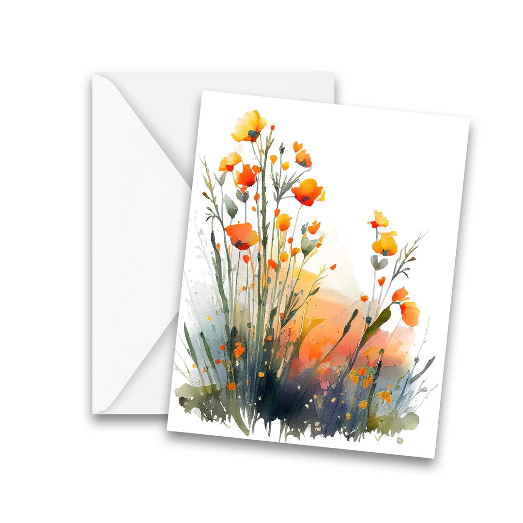 NOTECARDS, Watercolor Flowers Greeting Cards - Stationery, Thank You ...