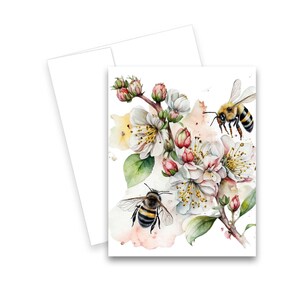 Wildflower & Bees Assorted Cards, Bumble Bee Cards, Set of Blank Note ...
