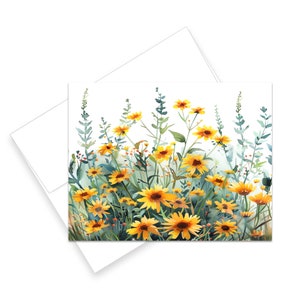 Yellow Wildflower Greeting Cards, Blank Cards With Envelopes, All ...