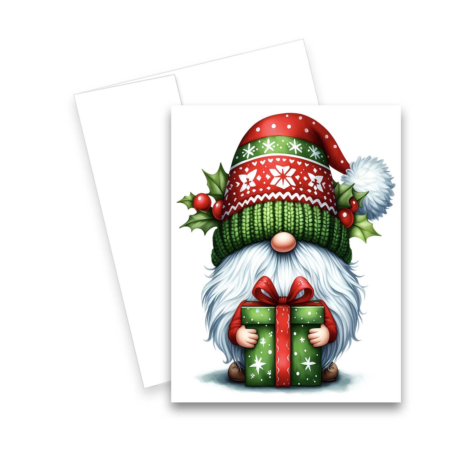 Christmas Gnome Greeting Cards, Note Card Set, Christmas Cards, Blank ...
