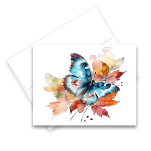 Blank Note Card Set, Butterfly Card Set, Assorted Cards, Watercolor ...