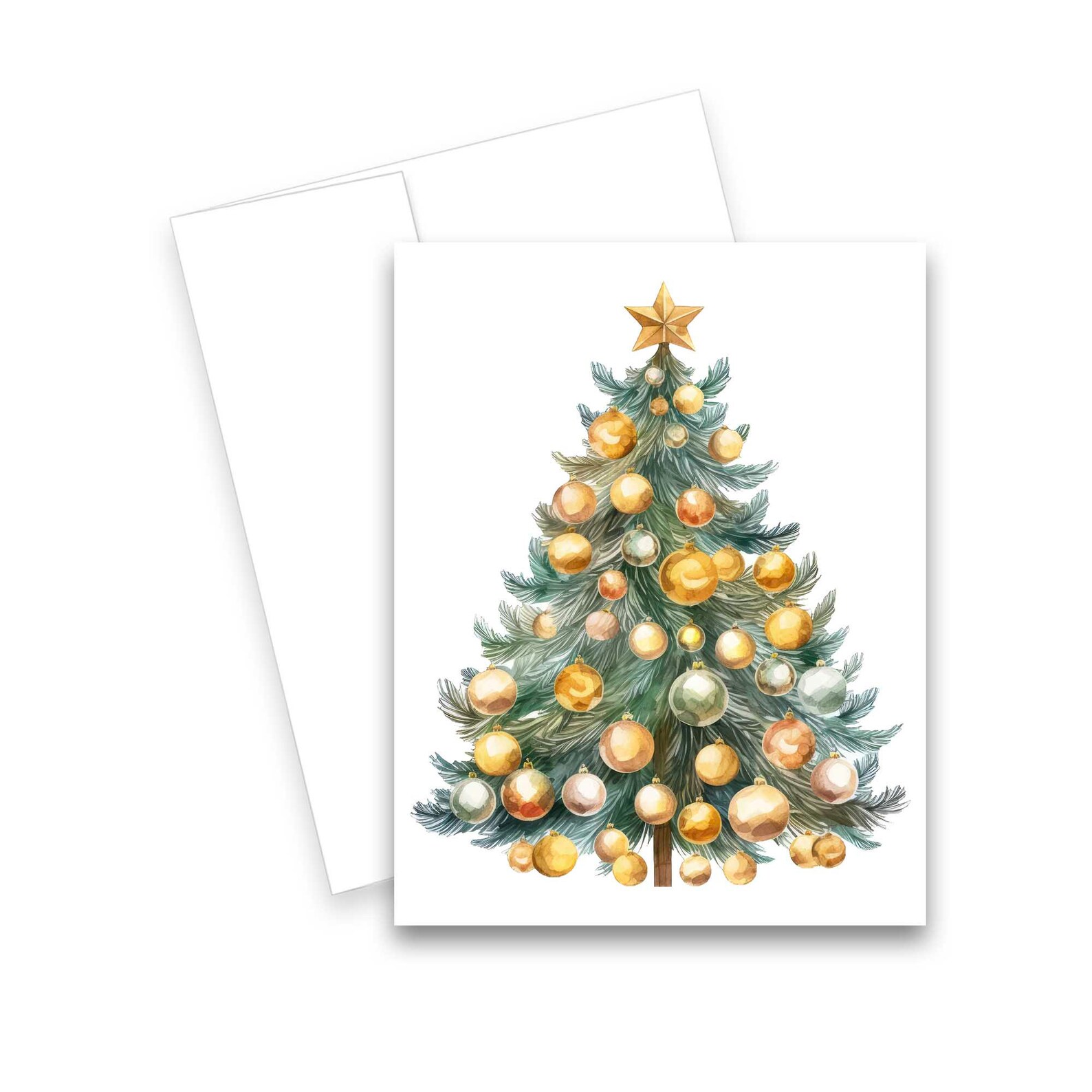 Christmas Tree Greeting Cards, Note Card Set, Christmas Cards, Blank ...