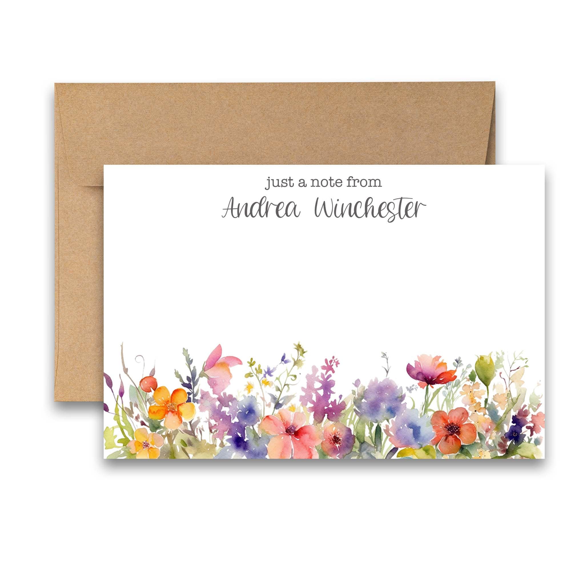 Personalized Note Cards, 4x6 Assorted Cards, Set of 12, Floral ...