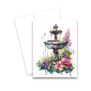 Note Card Set, Water Fountain Cards, Assorted Cards, Watercolor Note ...
