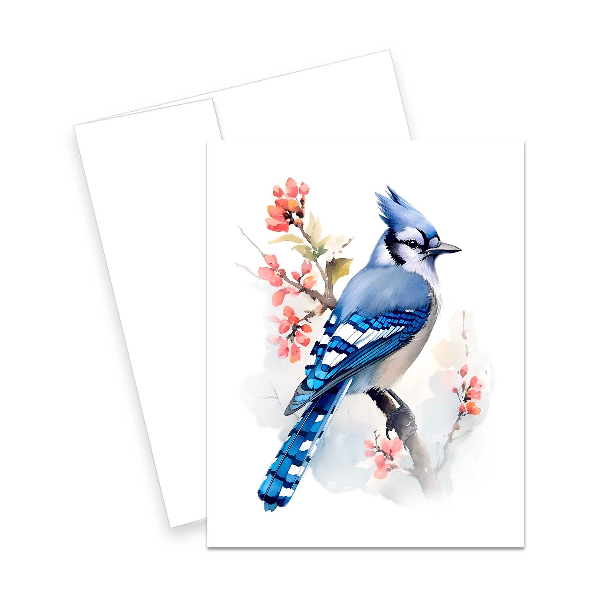 Watercolor Bird Cards, Blue Jay Cards, Assorted Cards, Set of Blank ...