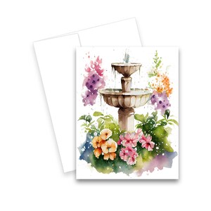 Note Card Set, Water Fountain Cards, Assorted Cards, Watercolor Note ...