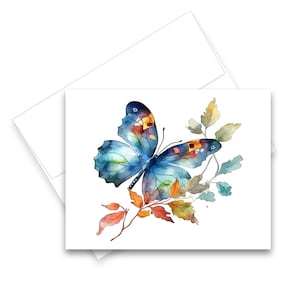 Blank Note Card Set, Butterfly Card Set, Assorted Cards, Watercolor ...