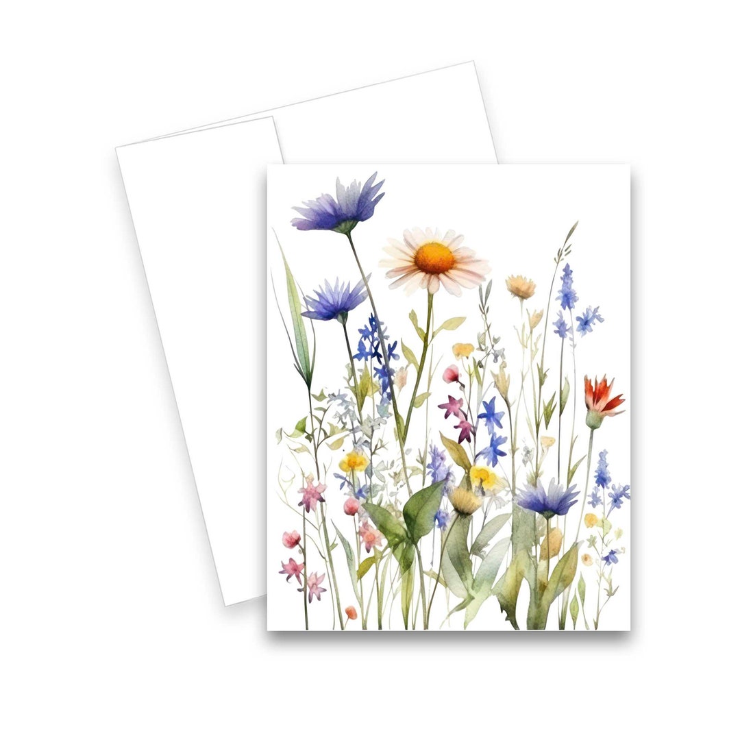 Blank Note Card Set, Wild Flower Cards, All Occasion Greeting Card ...