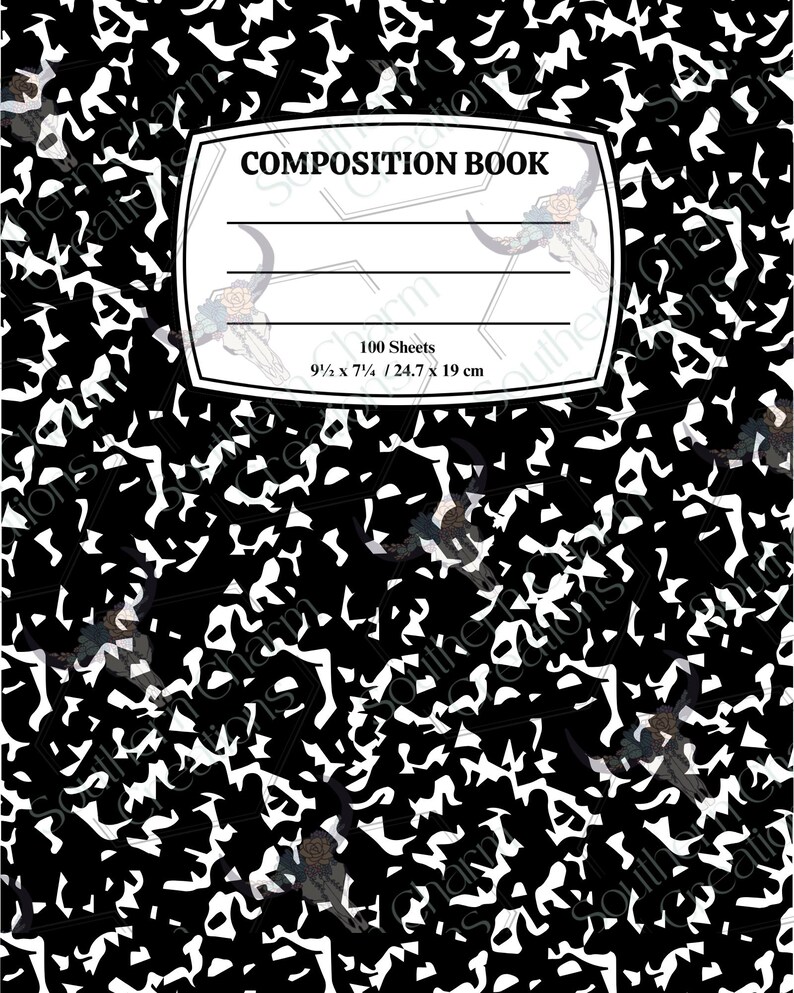 Composition Book Sticker Page Digital Download File Tumblers Stickers ...