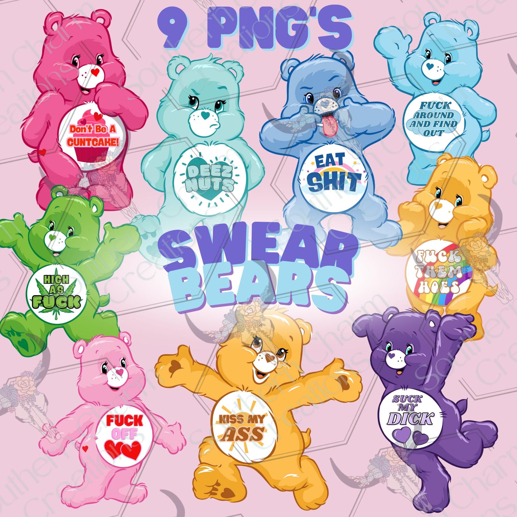 Swear Bears PNG Digital Download File Adult Humor Tumblers Stickers ...
