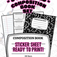 Composition Book SVG / Notebook Label Template - Etsy Canada