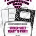 Composition Book Sticker Page Digital Download File Tumblers Stickers ...