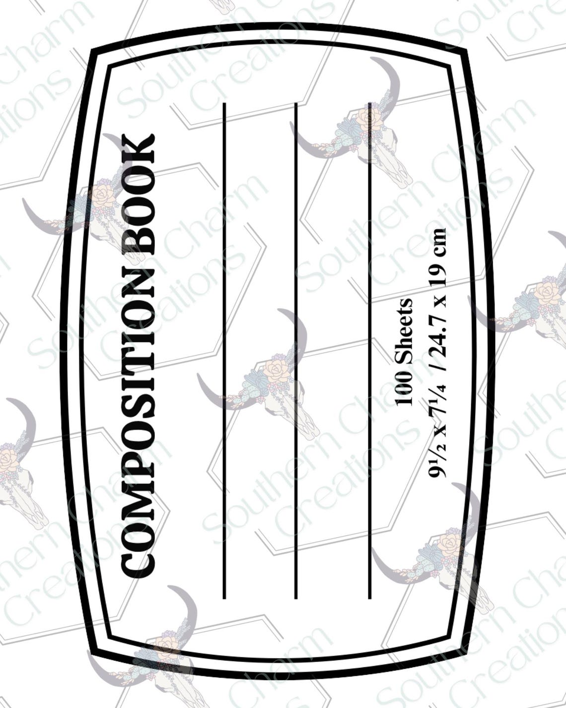 Composition Book Sticker Page Digital Download File Tumblers Stickers ...