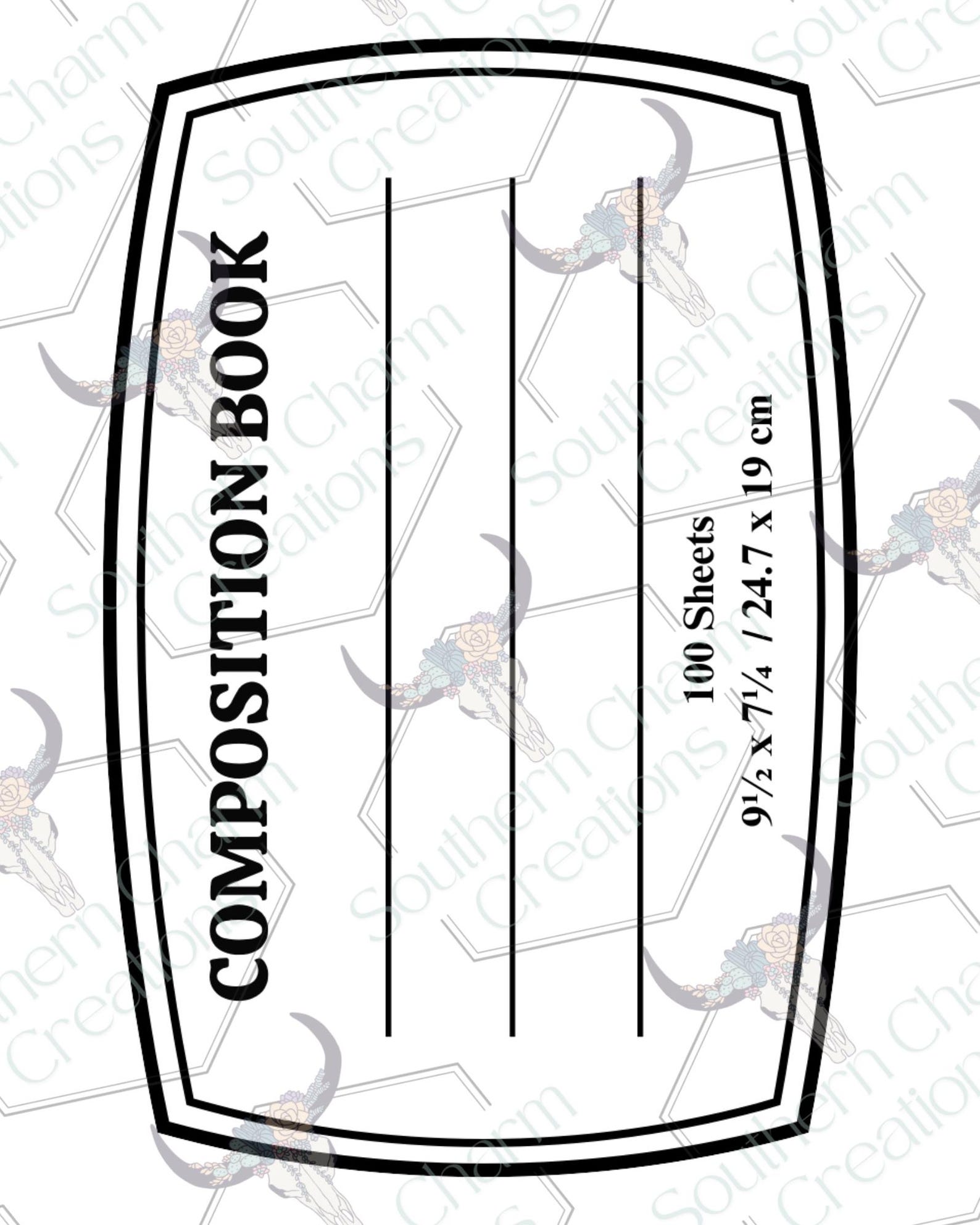 Composition Book Sticker Page Digital Download File Tumblers Stickers ...