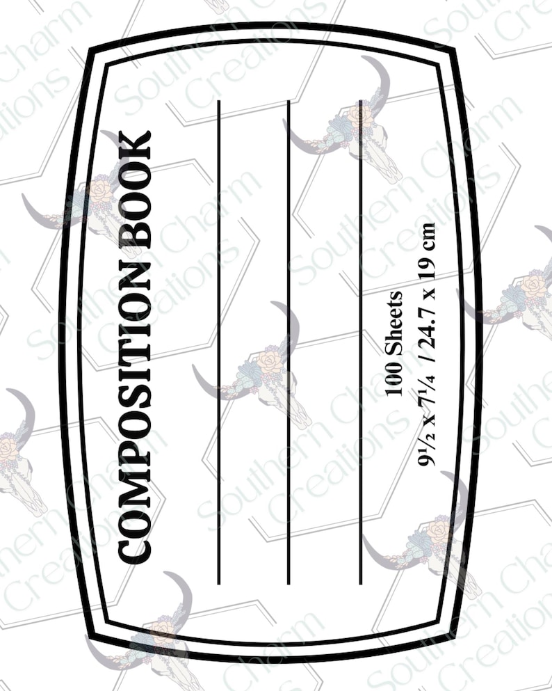 Composition Book Sticker Page Digital Download File Tumblers Stickers ...