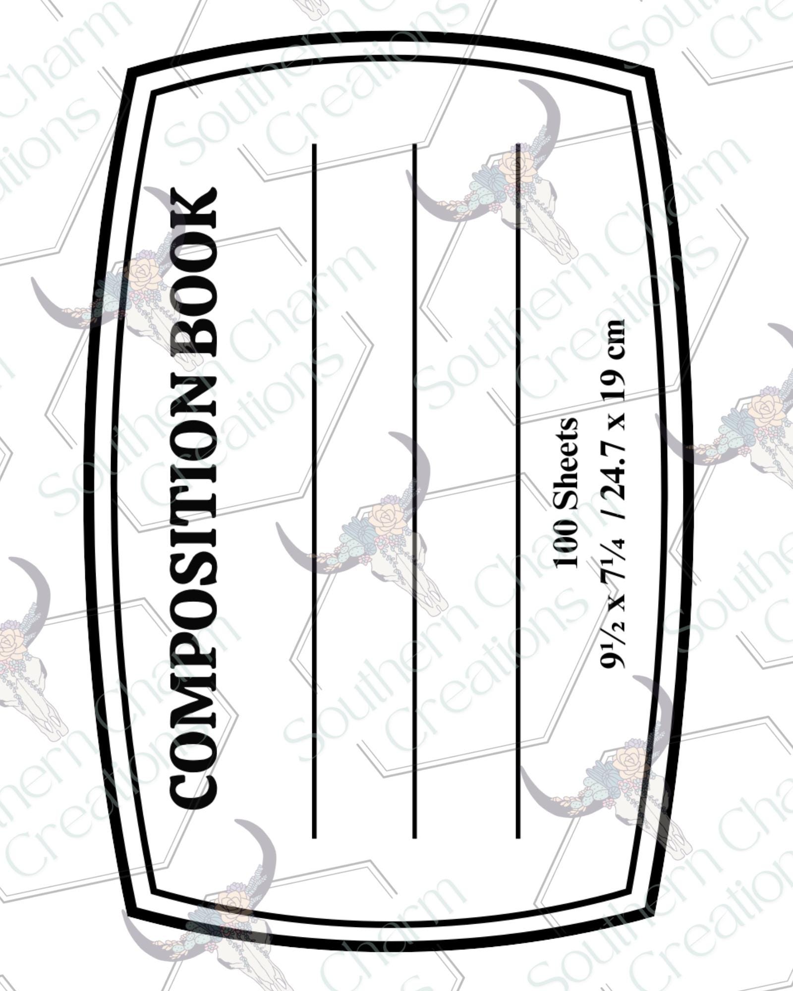 Composition Book Sticker Page Digital Download File Tumblers Stickers ...