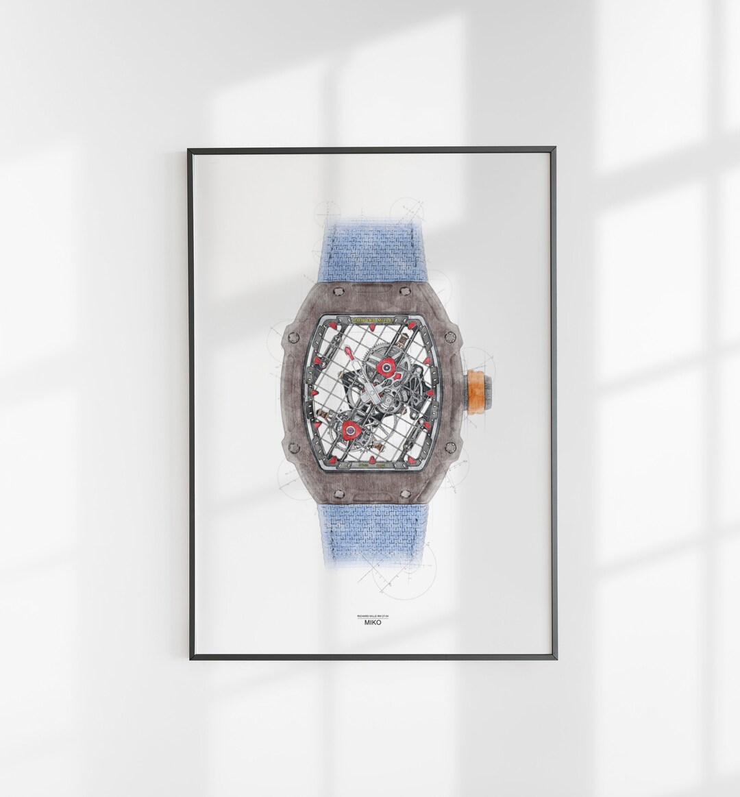 Richard Mille RM 27-04 Tourbillon Watch Poster Print Technical Drawing ...