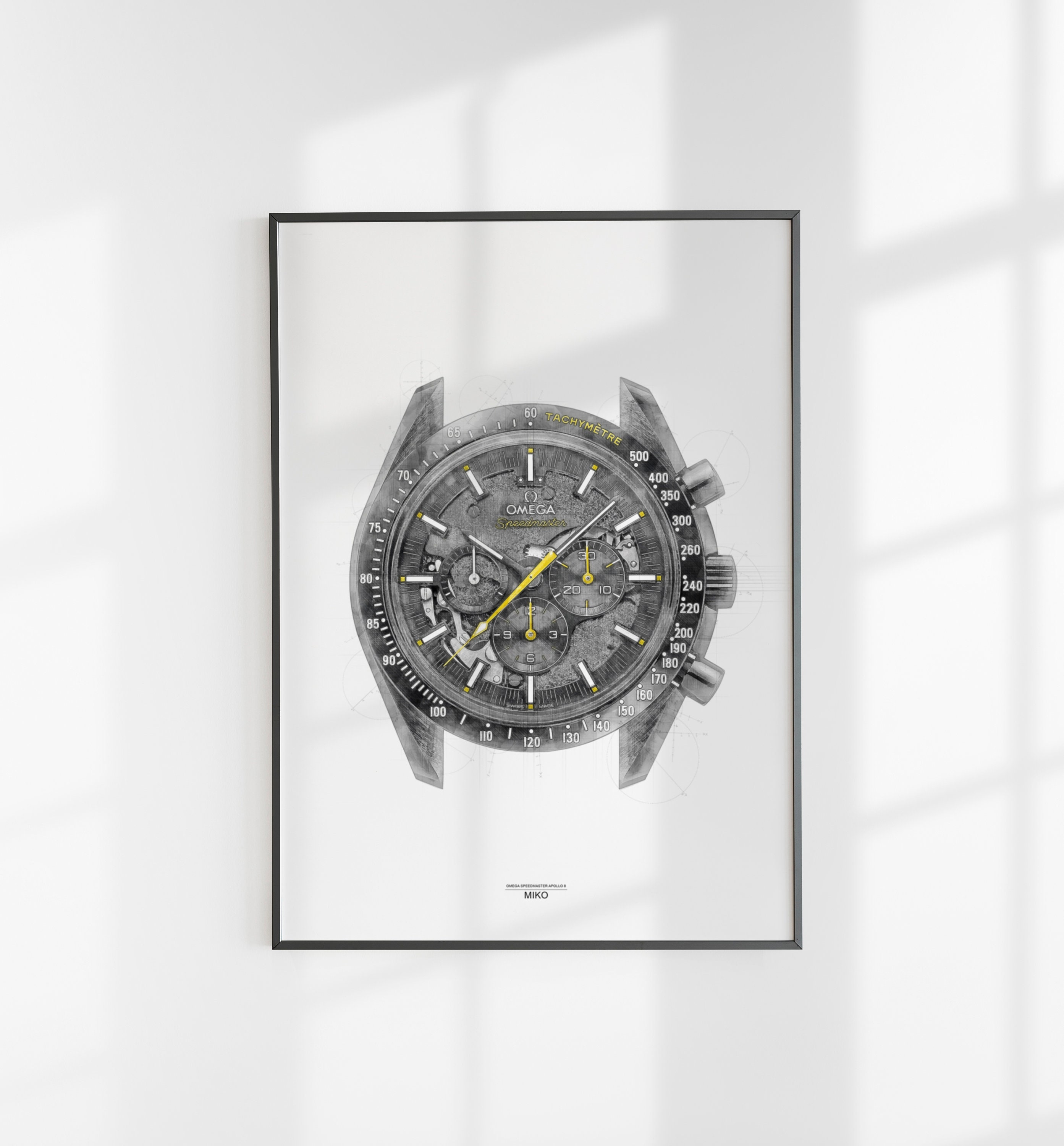 Omega Speedmaster Apollo 8 Dark Side of the Moon Watch Poster Technical ...