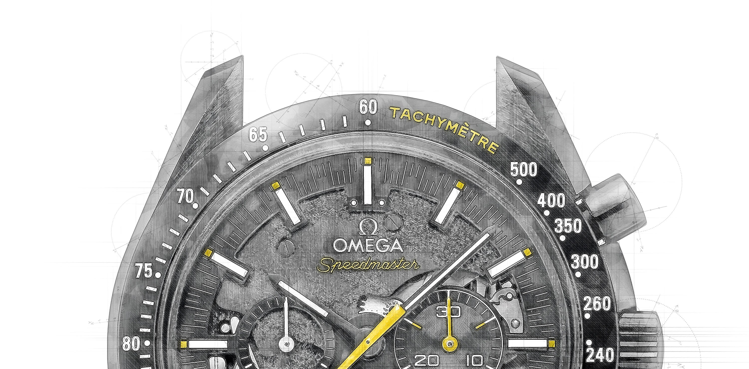 Omega Speedmaster Apollo 8 Dark Side of the Moon Watch Poster Technical ...