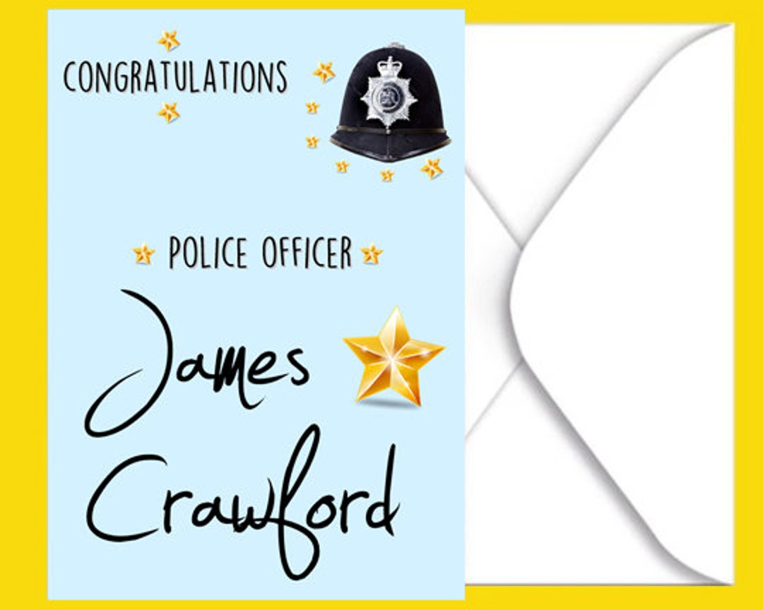 Police Officer Male Passing Out Card A5 Personalised Own Words - Etsy