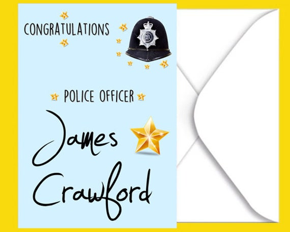 Police Officer Male Passing Out Card A5 Personalised Own Words - Etsy