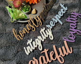 Custom Phrase Cut Out Sign, Inspirational Desk Sign, Shelf Sign, Wooden ...