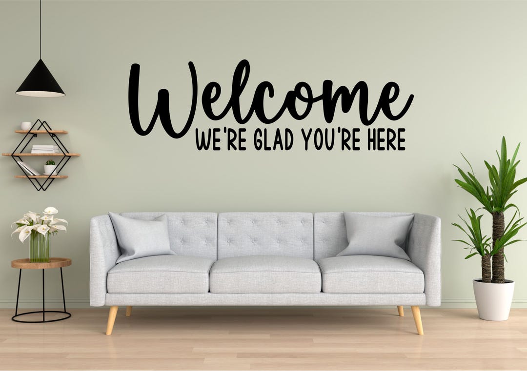 Welcome We're Glad You're Here Wood Sign: Church or Office Entryway ...
