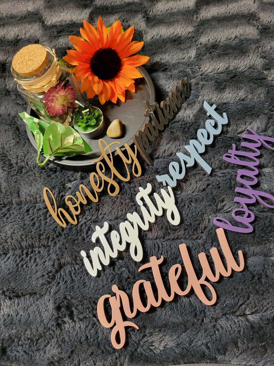 Inspirational Desk Sign, Custom Phrase Cut Out Sign, Wooden Engraved ...