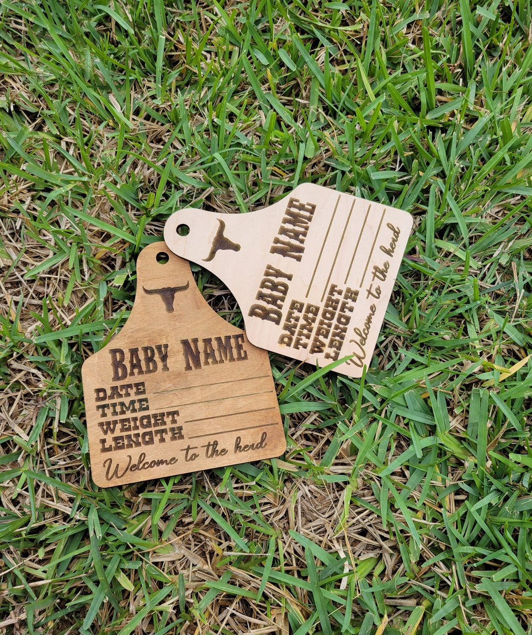 Cow Tag Birth Stats, Baby Cow Tag, Laser Engraved Cow Tag Baby ...