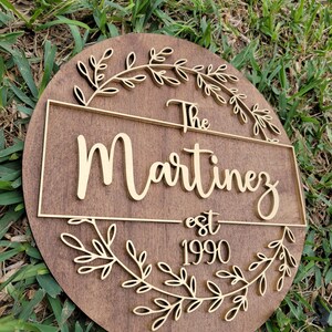 Custom Wedding Sign, Round Name Sign, Anniversary Gift, Round Wedding ...