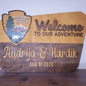 Welcome to Our Adventure Personalized Wood Sign for Home, Cabin ...