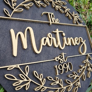 Custom Wedding Sign, Round Name Sign, Anniversary Gift, Round Wedding ...