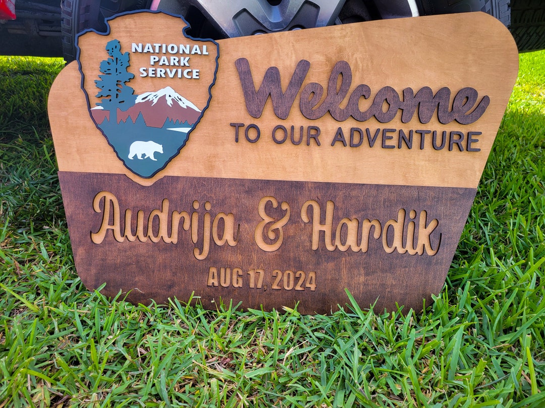 Welcome to Our Adventure Personalized Wood Sign for Home, Cabin ...