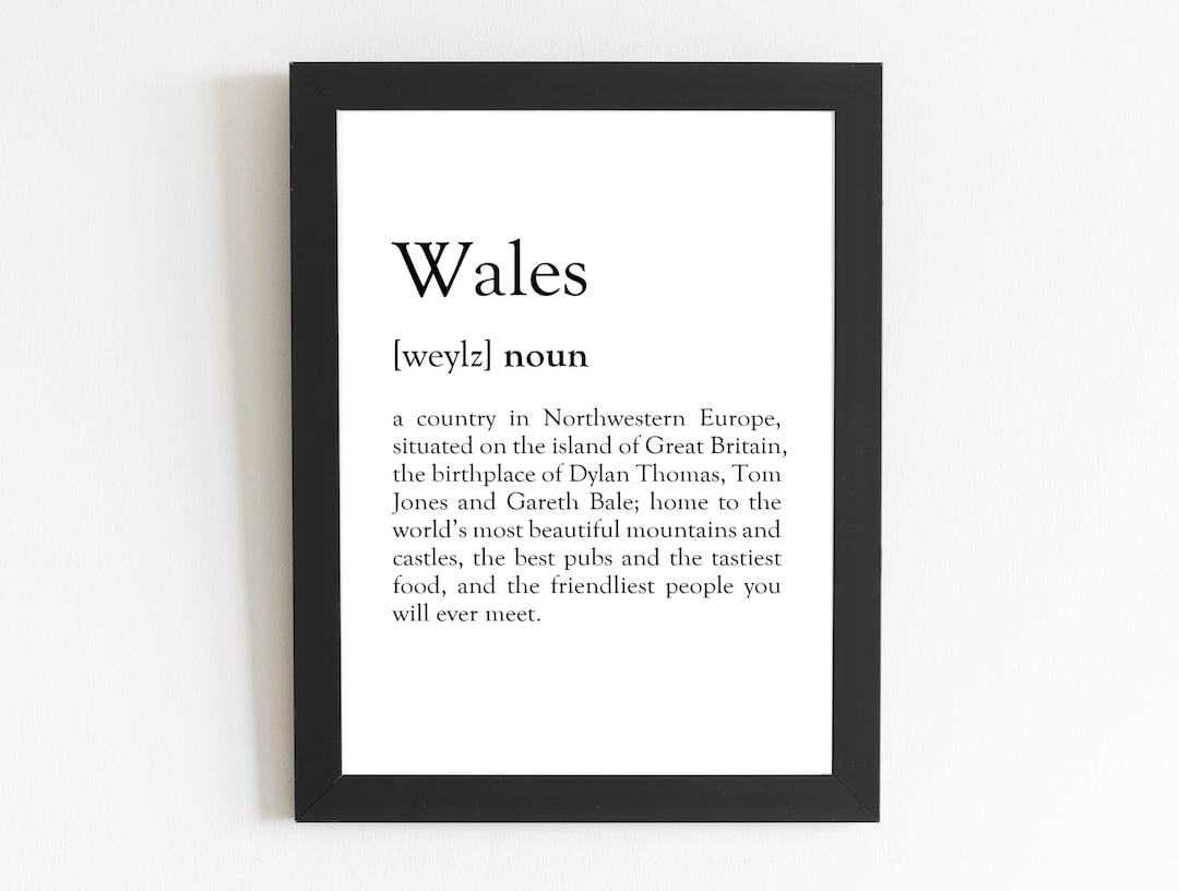 Wales Definition Print / Wales Gift / Wales Present / Wales Décor ...
