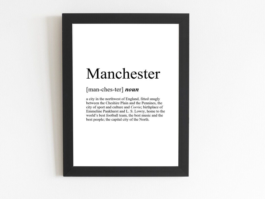 Manchester Definition Print / Manchester Gift / Manchester - Etsy