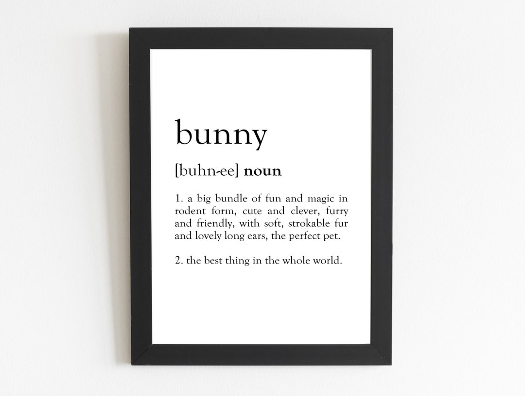 Bunny Definition Print / Bunny Gift / Bunny Lover Print / Bunny Lover ...