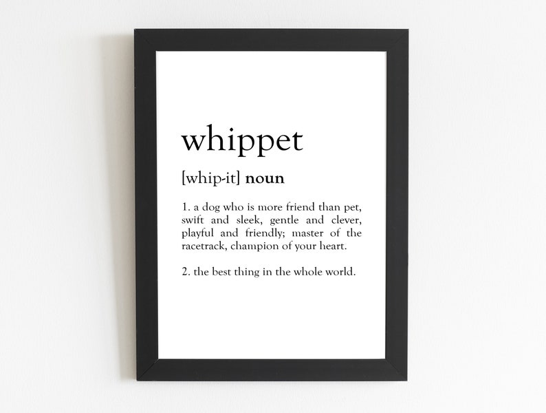 Whippet Definition Print - Etsy