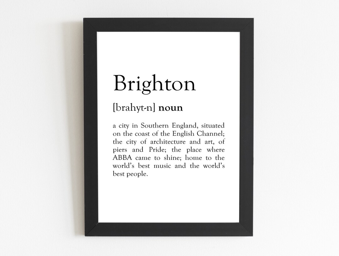 Brighton Definition Print / Brighton Gift / Brighton Present / Brighton ...