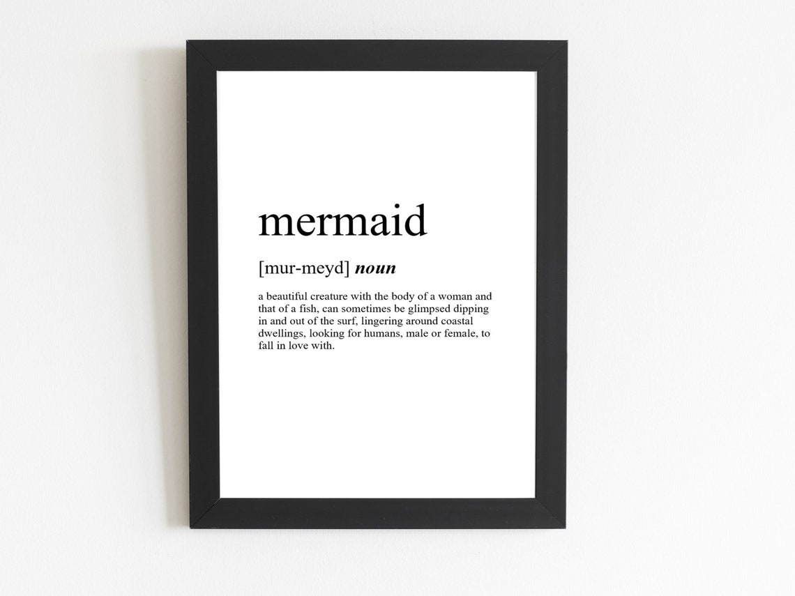 Mermaid Print / Mermaid Definition Print / Mermaid Gift / - Etsy
