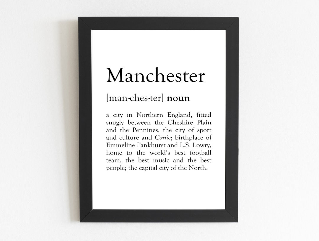 Manchester Definition Print / Manchester Gift / Manchester Art ...