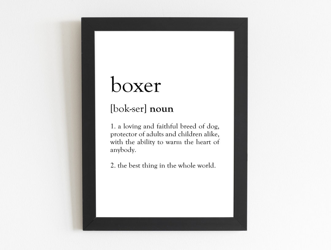 Boxer Dog Definition Print / Boxer Dog Gift / Boxer Dog Present / Boxer ...