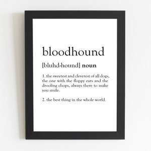 Bloodhound Definition Print / Bloodhound Gift / Bloodhound Present ...