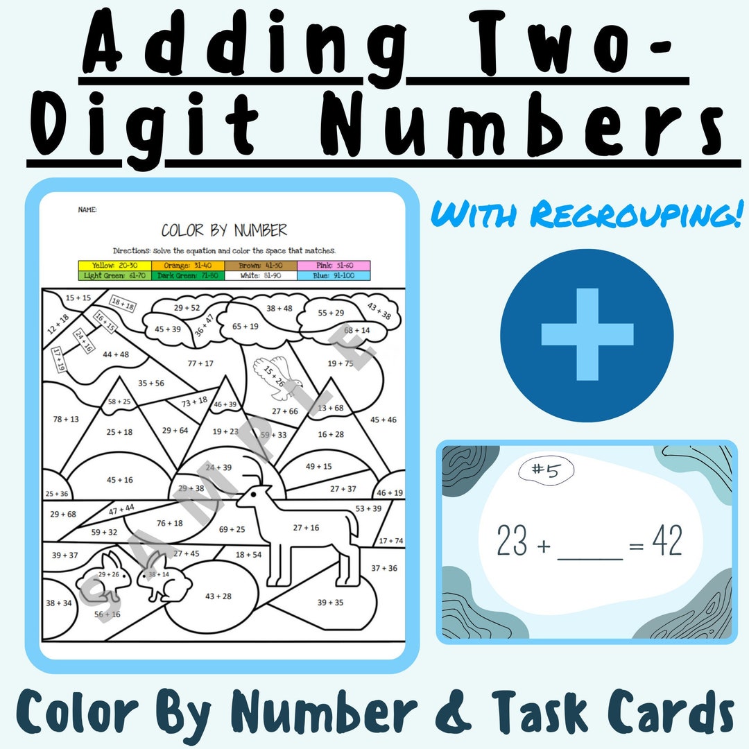 Adding Two-digit Numbers With Regrouping/composing Scoot/task Cards ...
