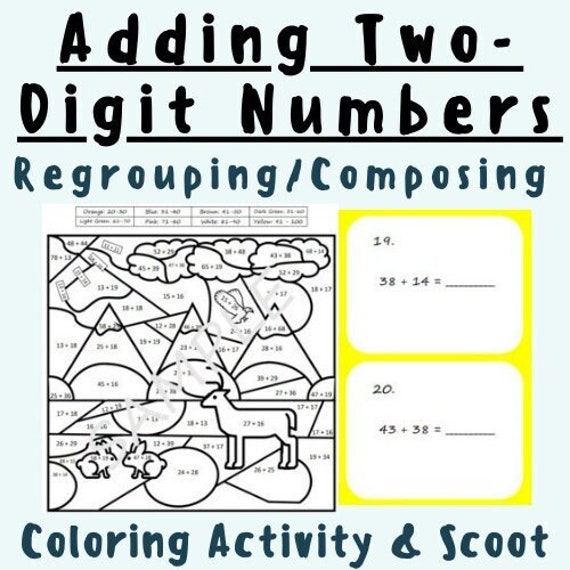 Adding Two-digit Numbers With Regrouping/composing Scoot/task | Etsy
