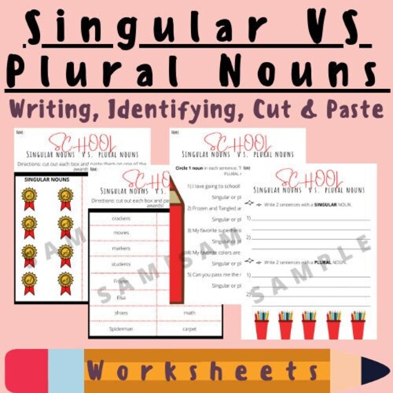 Singular VS Plural Nouns writing Identifying Cut & Paste 4 | Etsy