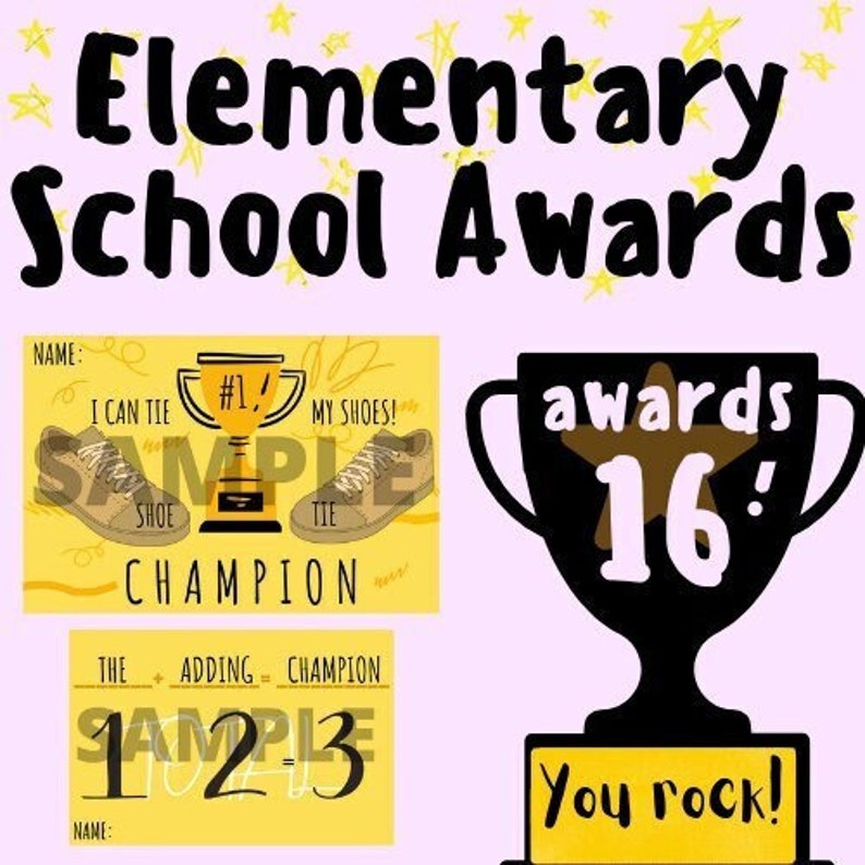 Elementary School Awards and End of the Year Awards; 16 Awards, for K-5 ...