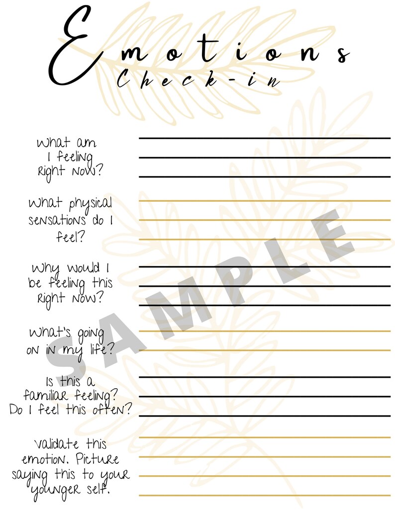 Emotions Check-in & Ruts; Mental Health, Journaling, Emotional ...