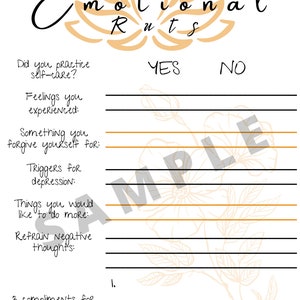 Emotions Check-in & Ruts; Mental Health, Journaling, Emotional ...